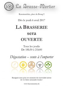 Horaire 2017 de la brasserie – Et si on se buvait une bonne mousse au pied de l'Abbatiale