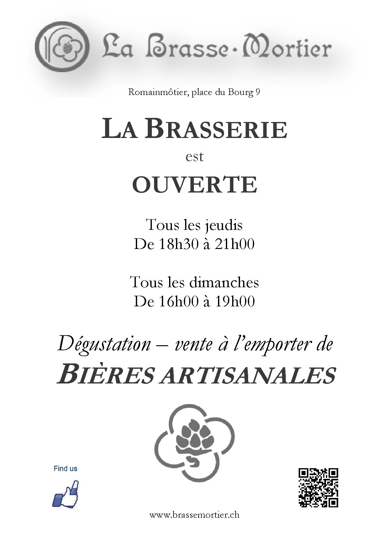 Horaire 2018 de la brasserie – Et si on se buvait une bonne mousse au pied de l'Abbatiale